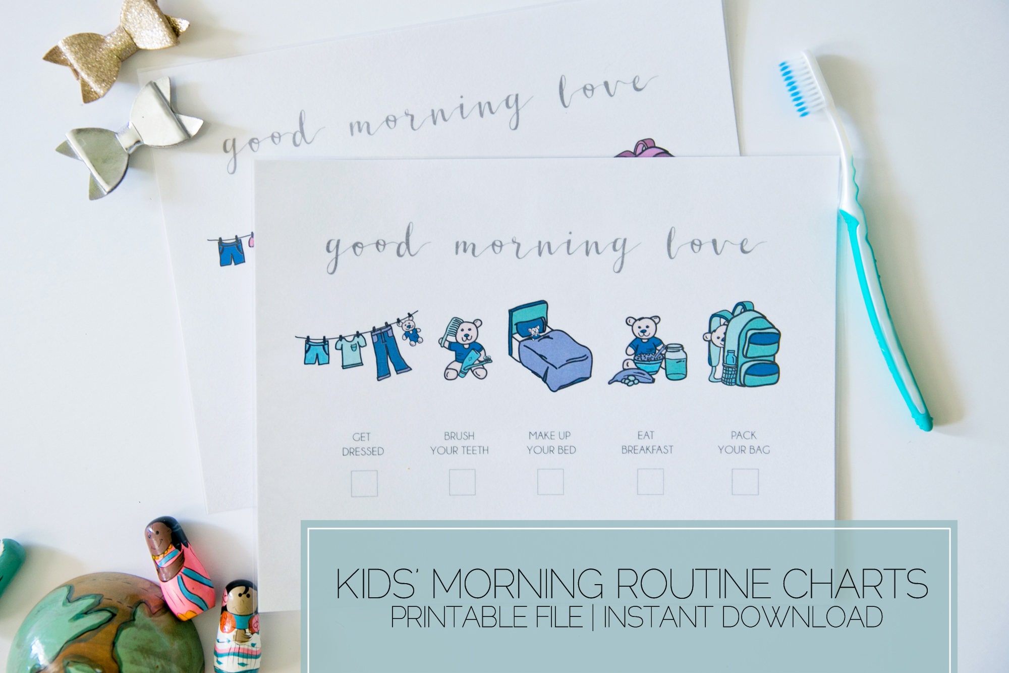 Kids' MORNING Routine Chart | Printable File - Etsy