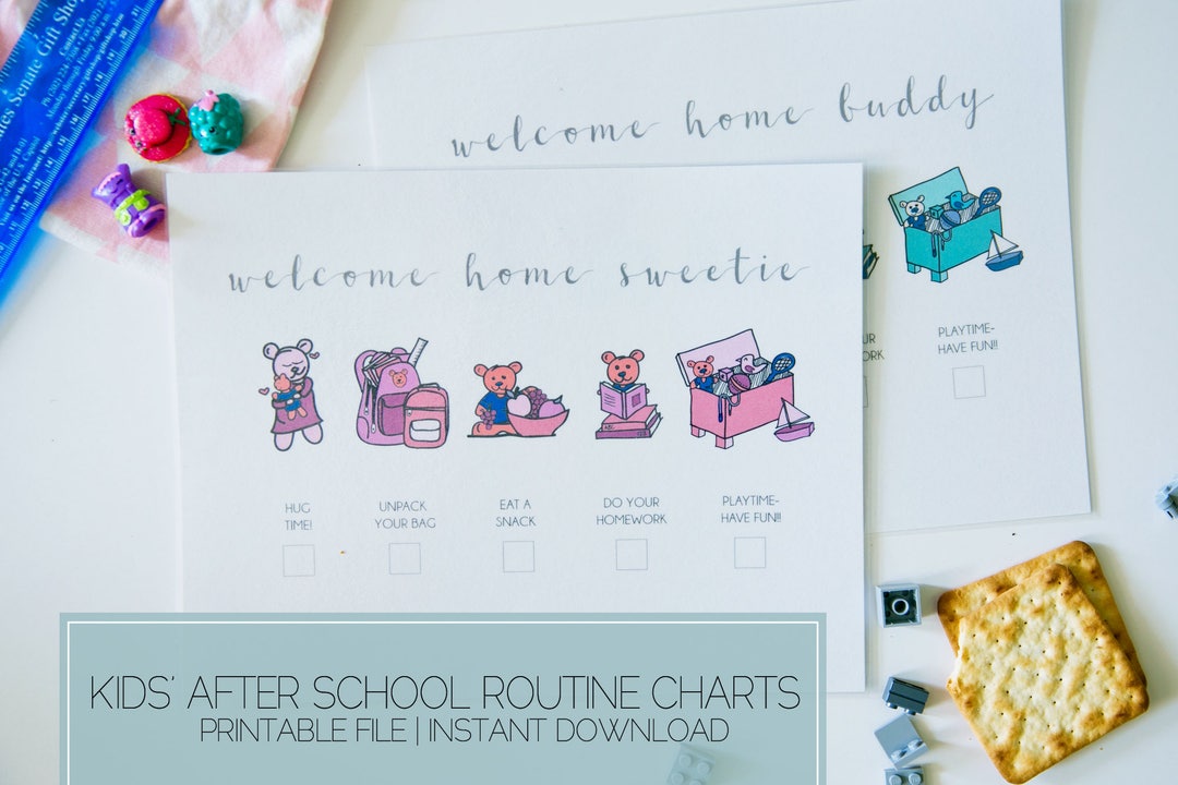 Kids' AFTER SCHOOL Routine Chart | Printable File - Etsy
