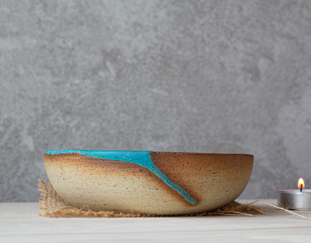 Turquoise Pottery Bowl Pottery Plate Ceramic Snack Bowl - Etsy
