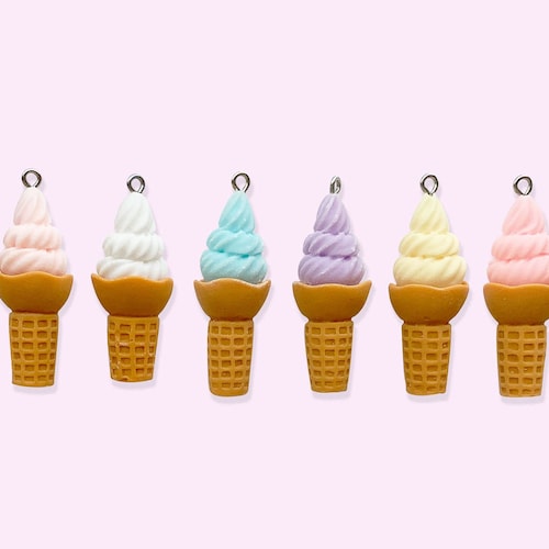 2pc 4pc or 10pc Clay Ice Cream Cone Charms kawaii Charm ice - Etsy