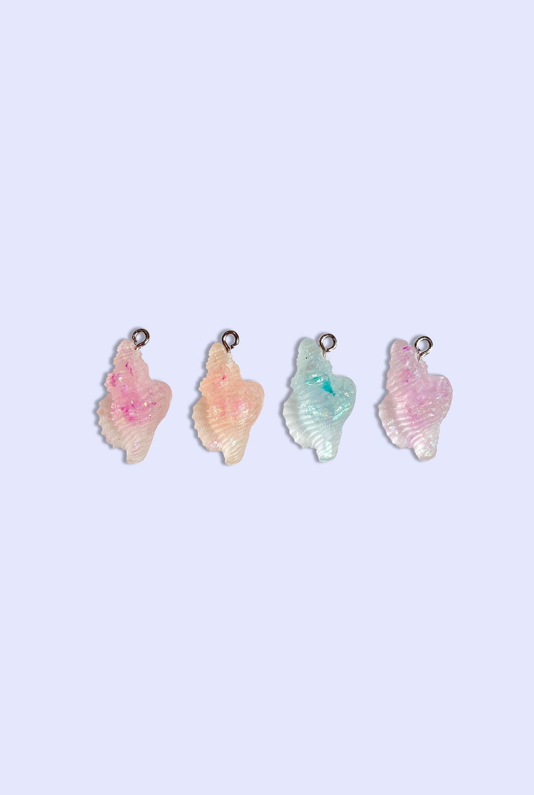 2pc, 4pc or 10pc Clear Pastel Conch Shell Charms mermaid Charm seashell ...