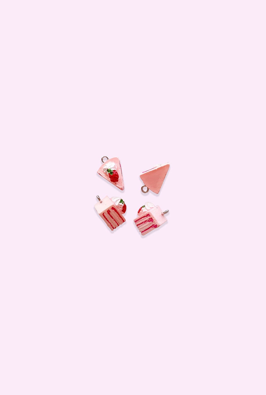 2pc or 10pc Pastel Pink Cake Charm -pink Pie Charm -strawberry Charms ...