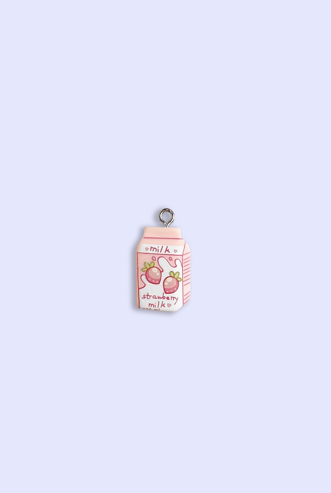 2pc or 10pc Strawberry Milk Charm -pink Strawberry Charm -milk Charm ...
