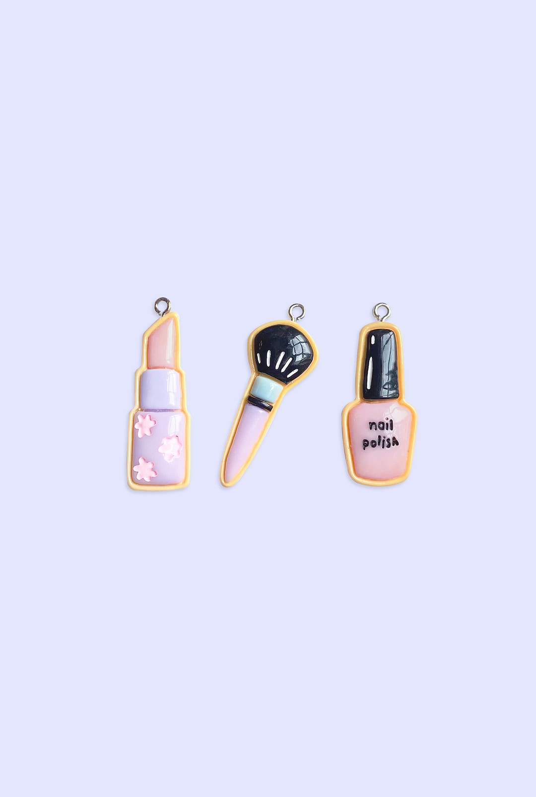 2pc, 3pc or 10pc Makeup Charms -blush Brush Charm -nail Polish Charm ...
