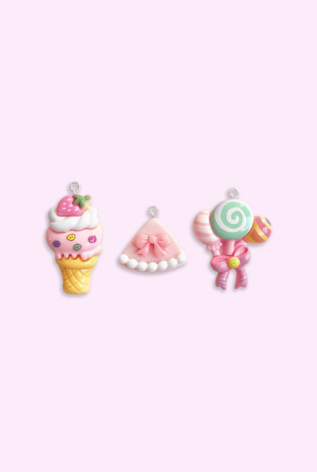 2pc, 3pc or 10pc Kawaii Dessert Charm Set -ice Cream Cone Charm -pretty ...