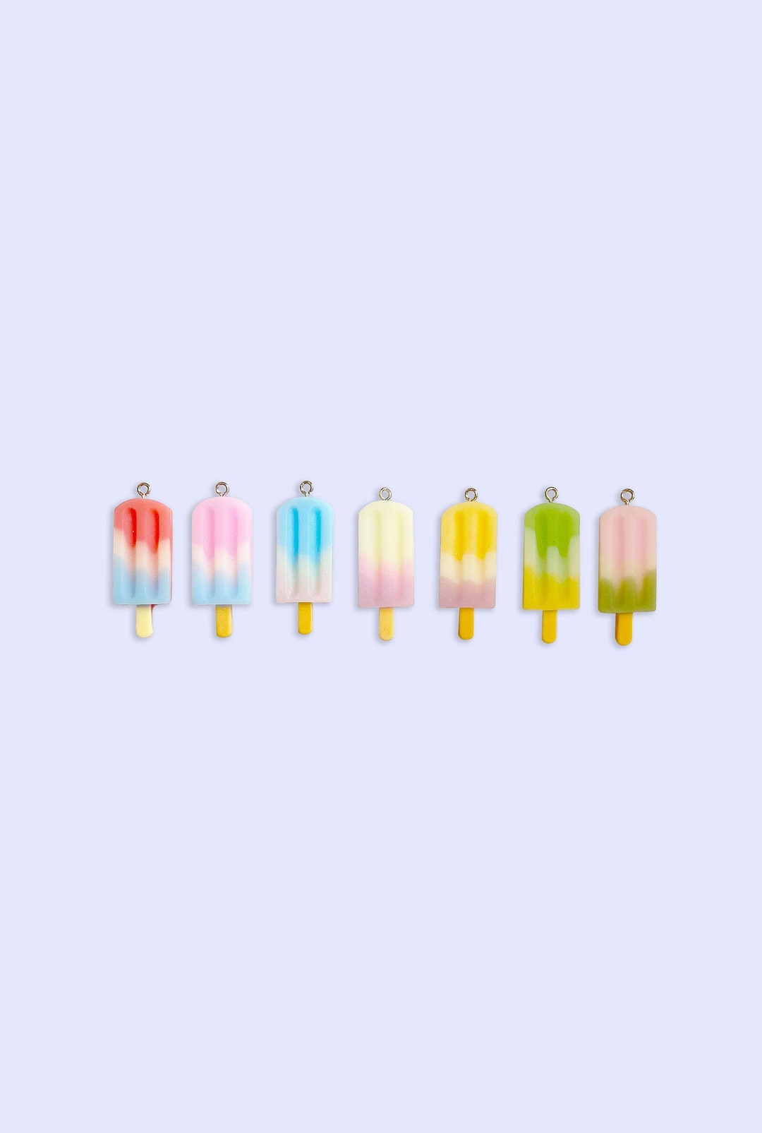 Ombre Popsicle Resin Charm, Rainbow Summer Jewelry, DIY Craft Supplies ...