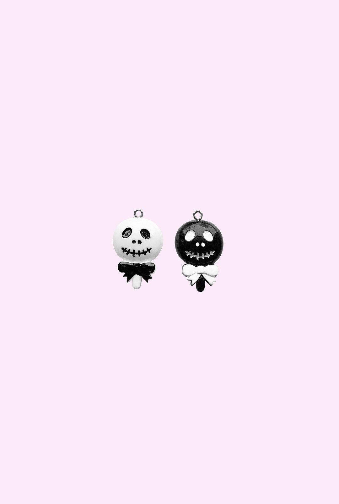 Skeleton Lollipop Charm - Halloween Resin Pendant With Silver Hook - Etsy