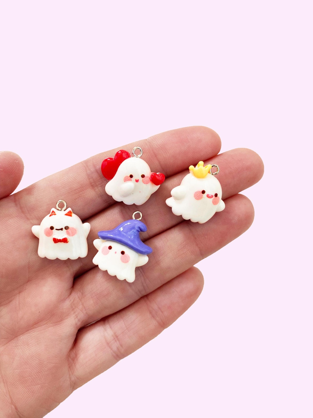 Resin Ghost Charms, Witchy, Devil, Heart, Crown, Halloween Jewelry ...