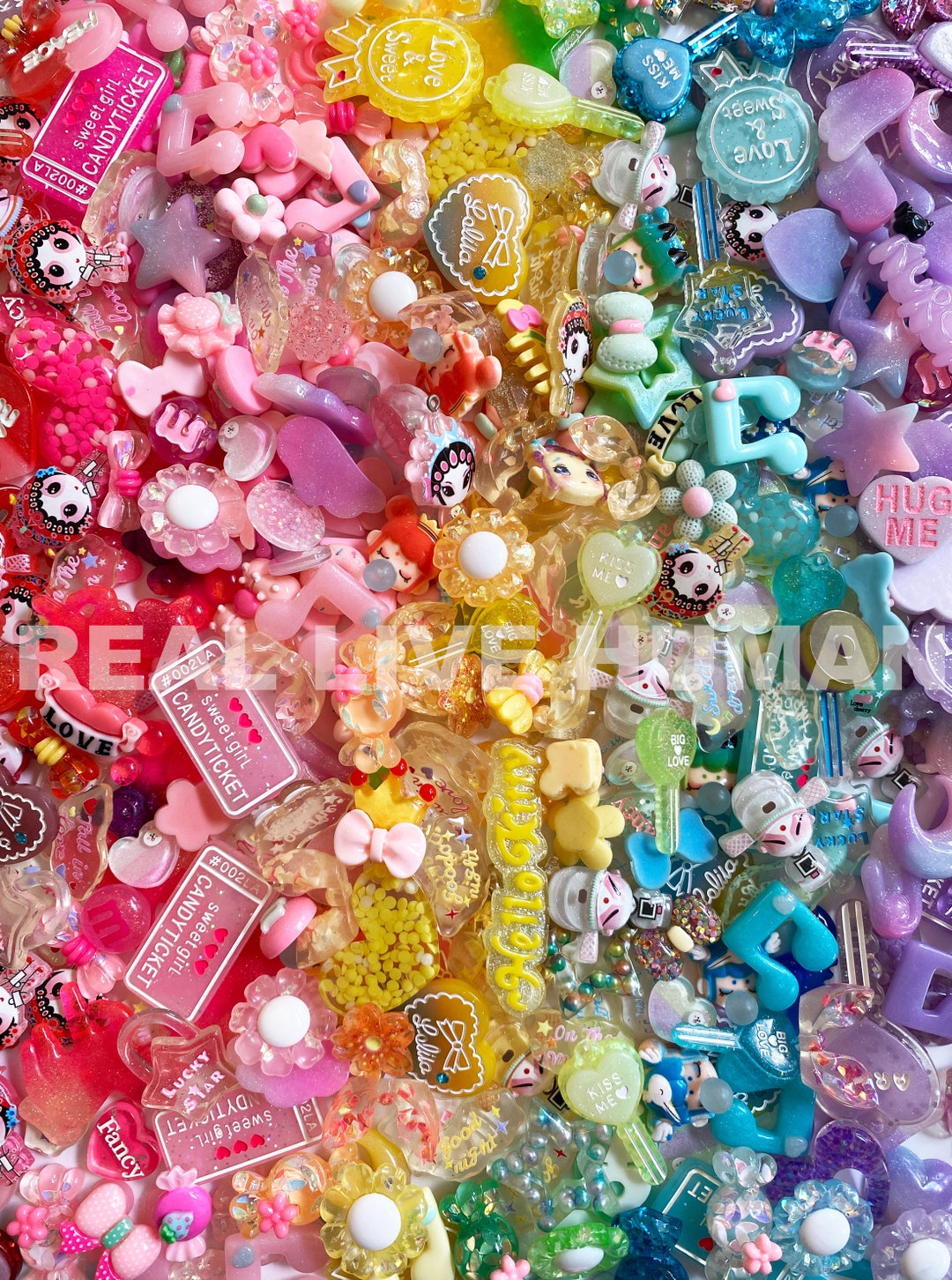 10pc or 20pc Rainbow Kawaii RANDOM Charm Set -kawaii Rainbow Charm ...