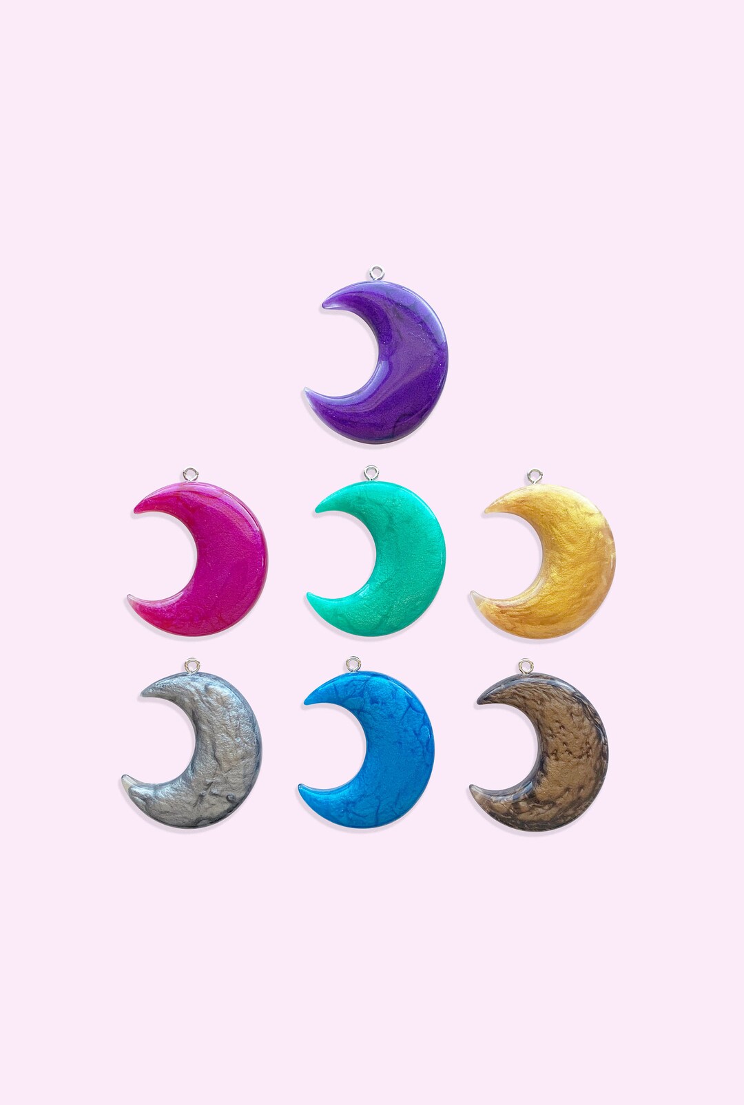 Resin Molten Moon Charm, Fall Colors, Pastel Goth (1.5 Inch) - Etsy