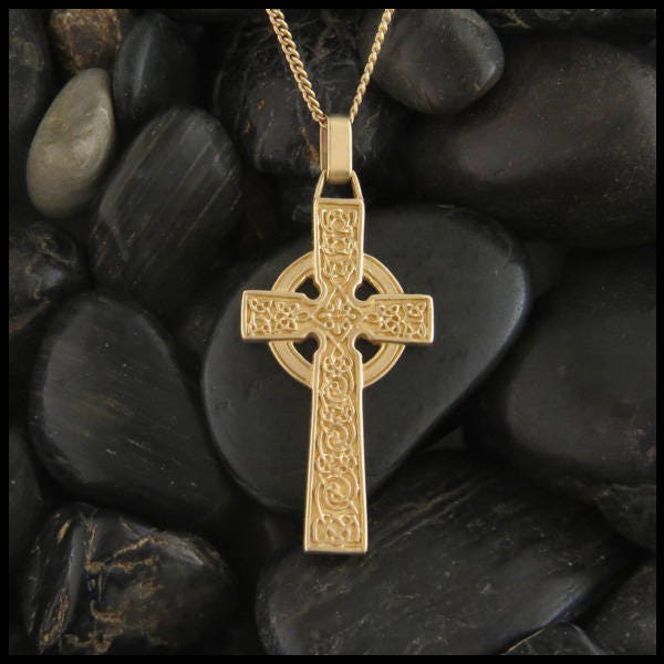 Celtic Adomnan Cross Pendant in 14K Yellow Rose or White - Etsy