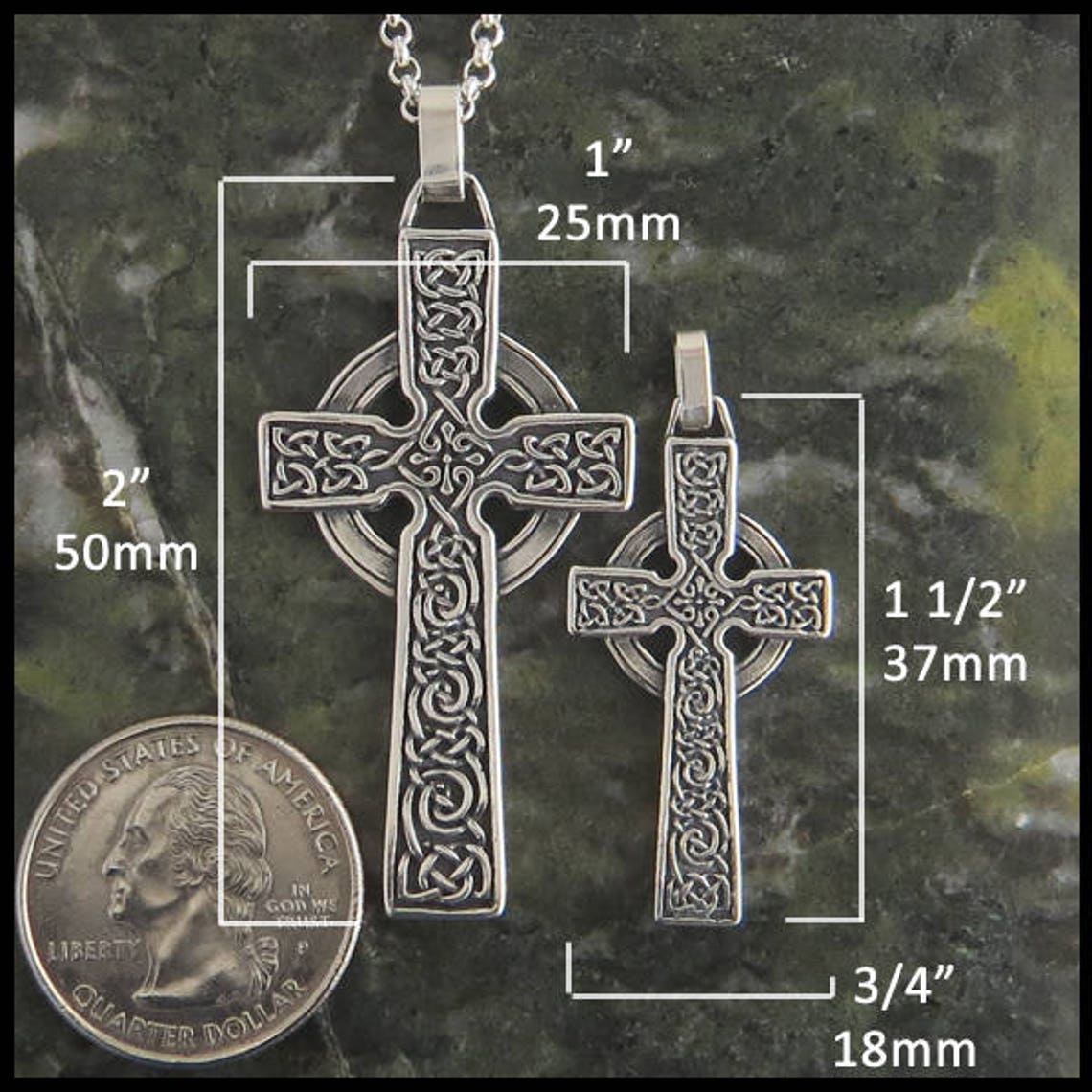 Celtic Adomnan Cross Pendant in Silver 2 Size Options - Etsy