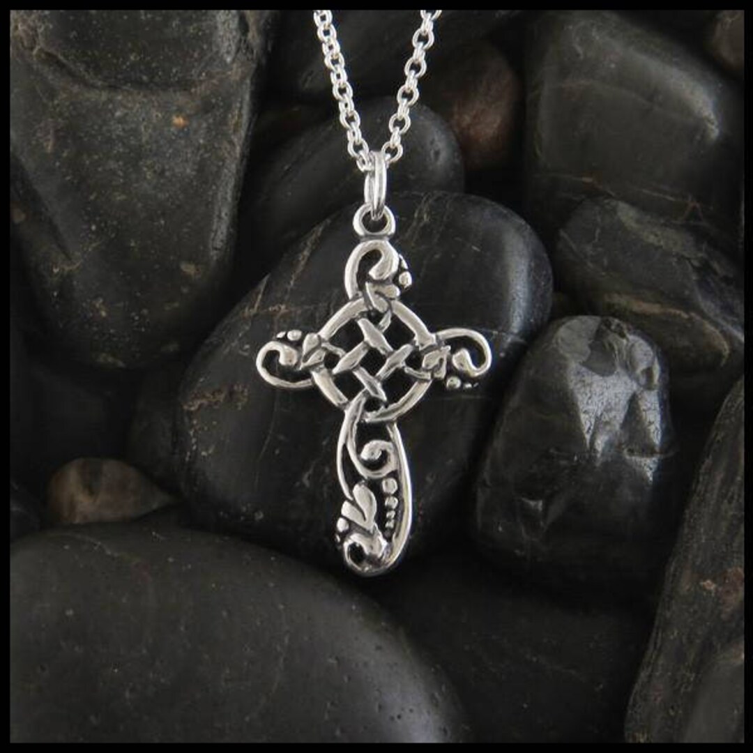 Celtic Ivy Cross in Sterling Silver - Etsy