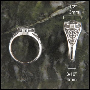 Ornate Celtic Cross Signet Ring in Sterling Silver - Etsy
