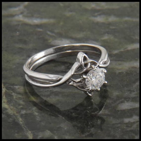 Interlocking Celtic Trinity Knot Sapphire Engagement Ring