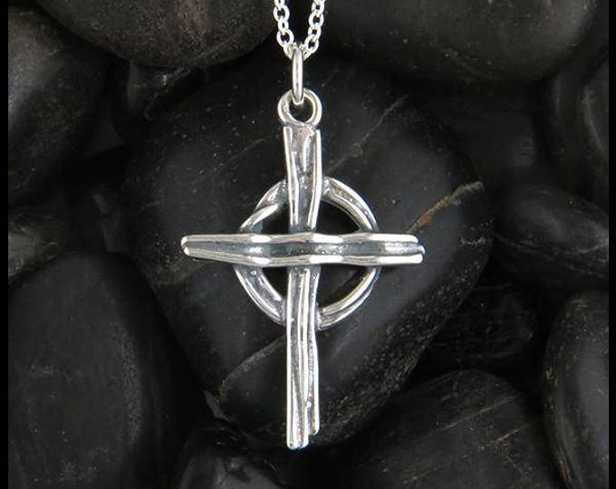 Simple Celtic Cross in Silver With Engraving - Etsy