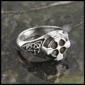 Ornate Celtic Cross Signet Ring in Sterling Silver - Etsy