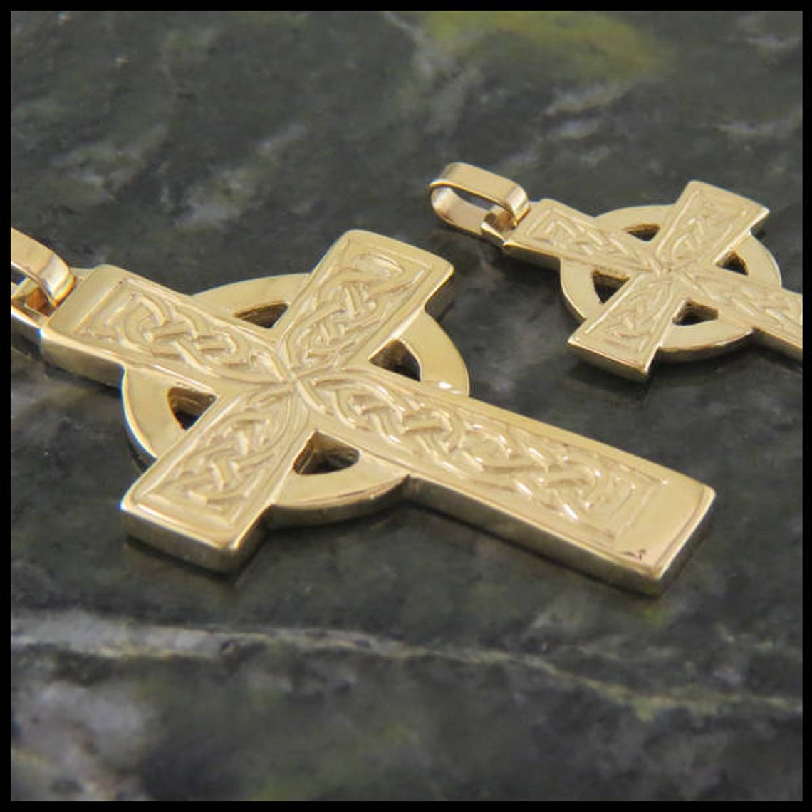 Gold Celtic Genesis Cross in 2 Sizes 14K Gold - Etsy