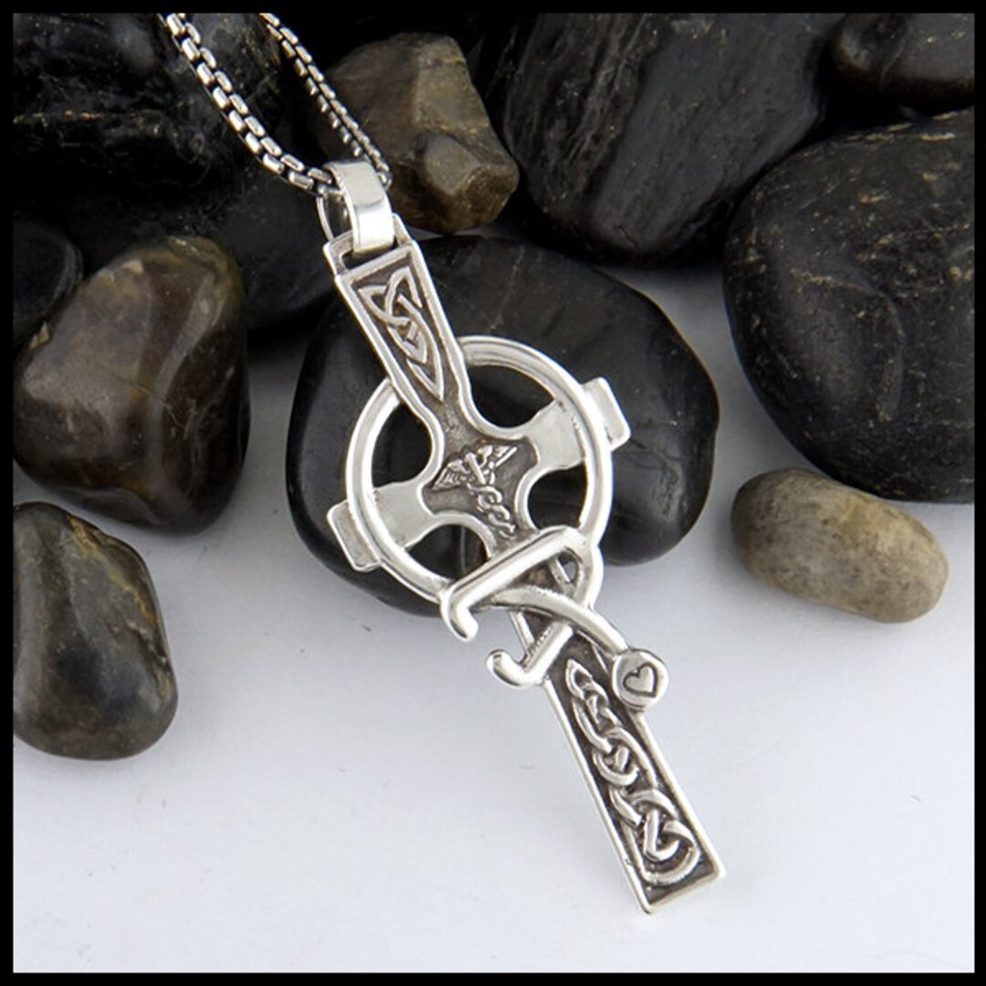Large Celtic Caring Cross in Sterling Silver - Etsy