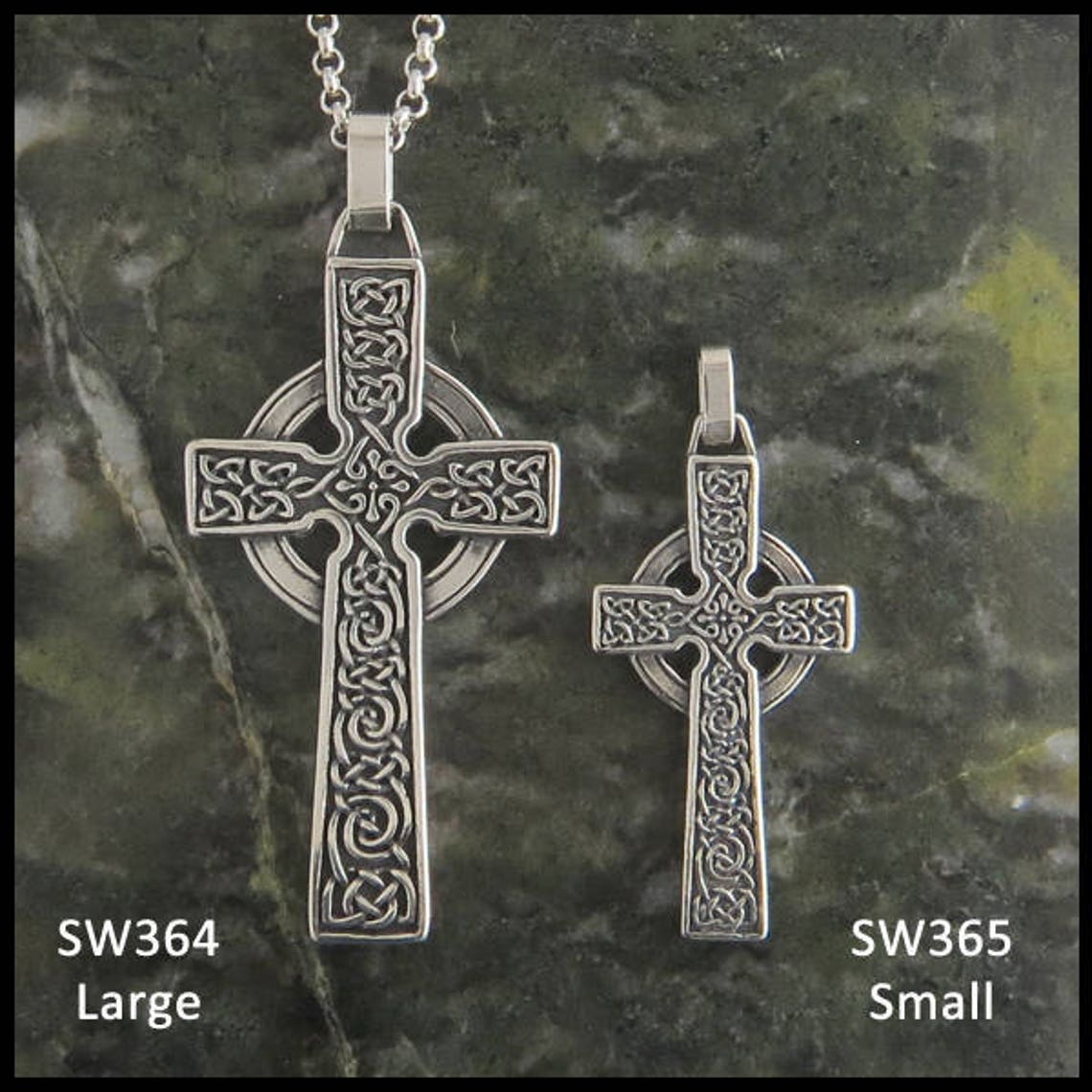 Celtic Adomnan Cross Pendant in Silver 2 Size Options - Etsy