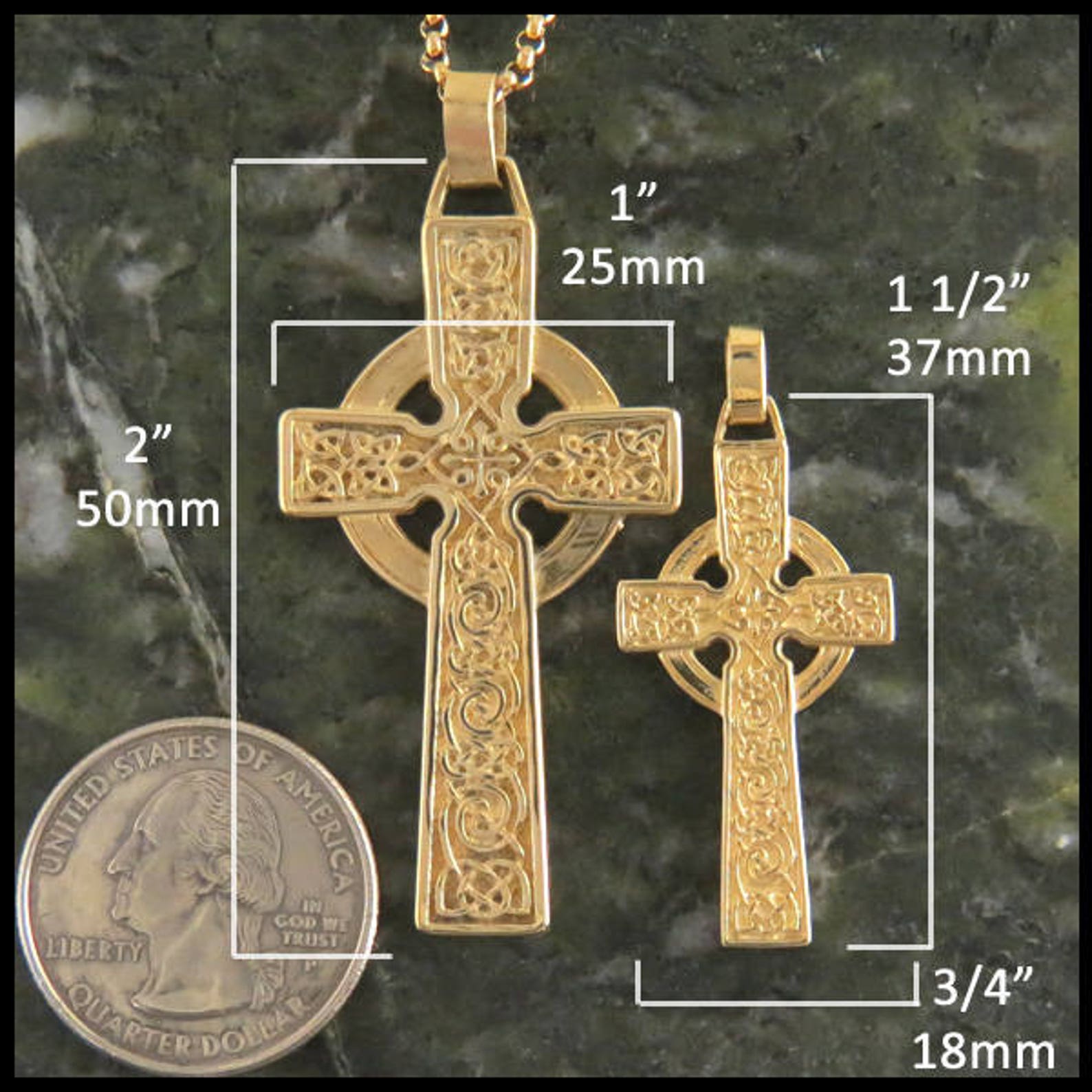 Celtic Adomnan Cross Pendant in 14K Yellow Rose or White - Etsy