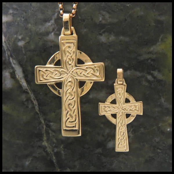 Gold Celtic Genesis Cross in 2 Sizes 14K Gold | Etsy