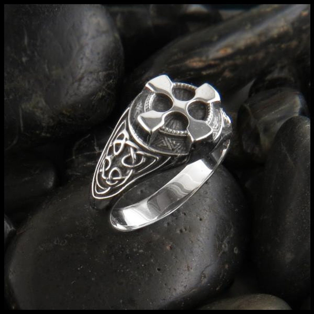 Ornate Celtic Cross Signet Ring in Sterling Silver - Etsy