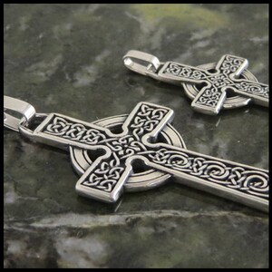 Celtic Adomnan Cross Pendant in Silver, 2 Size Options - Etsy