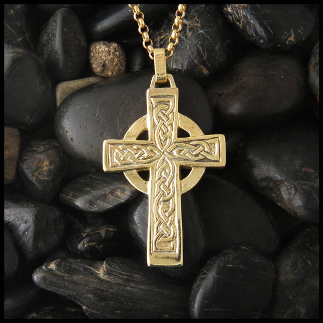 Gold Celtic Genesis Cross in 2 Sizes 14K Gold - Etsy