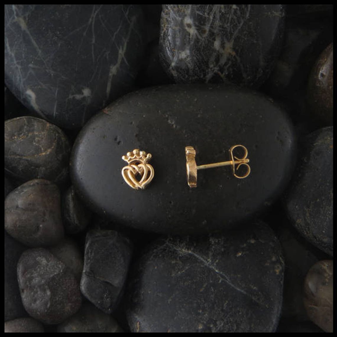 Luckenbooth Scottish Stud Earrings in 14K Gold in 2 Sizes - Etsy