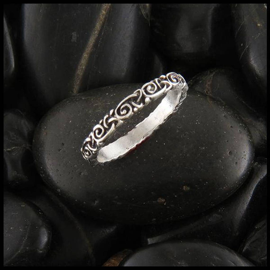 Celtic Trinity Scroll Stacking Ring in Sterling Silver - Etsy