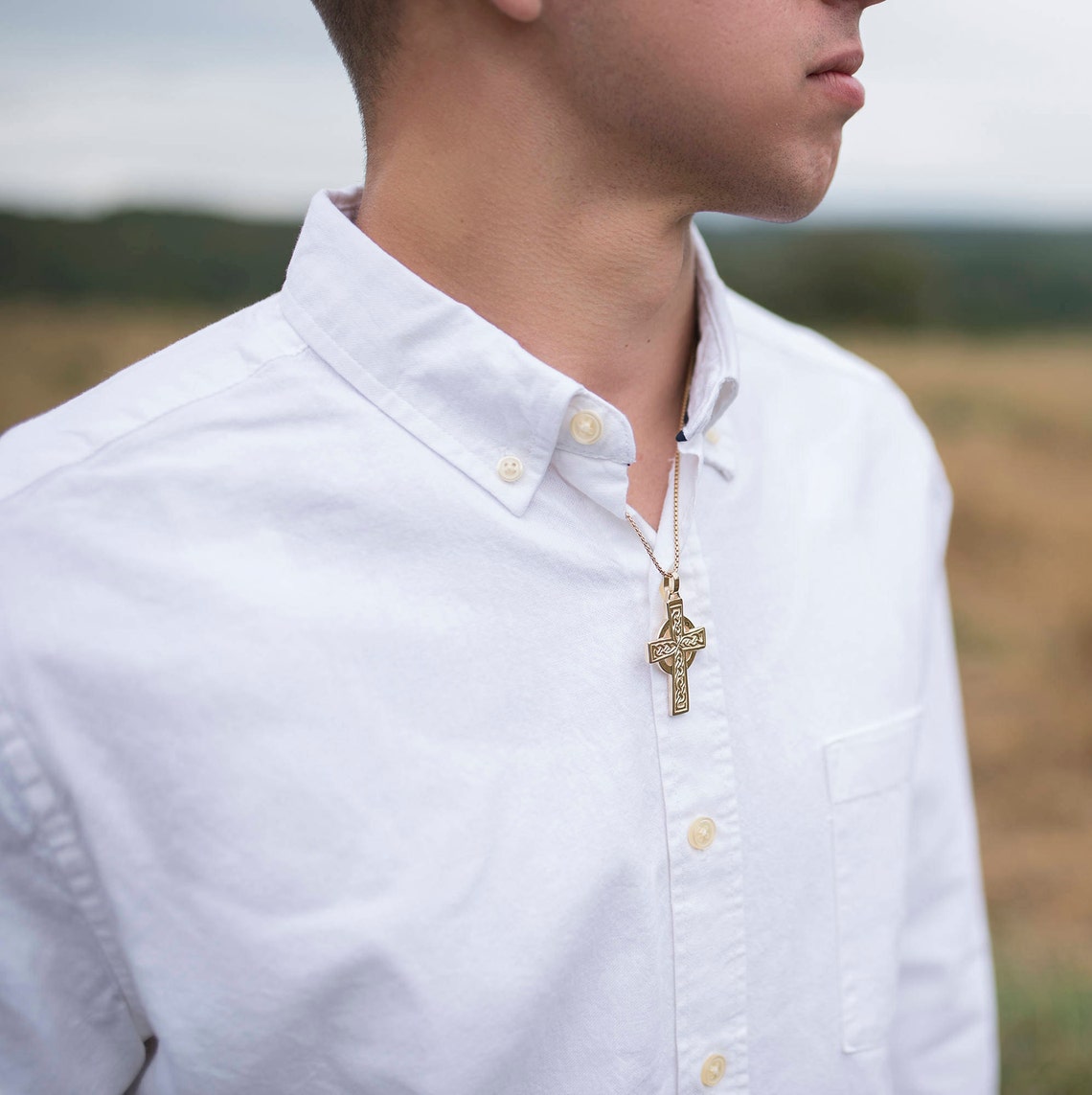 Gold Celtic Genesis Cross in 2 Sizes 14K Gold | Etsy