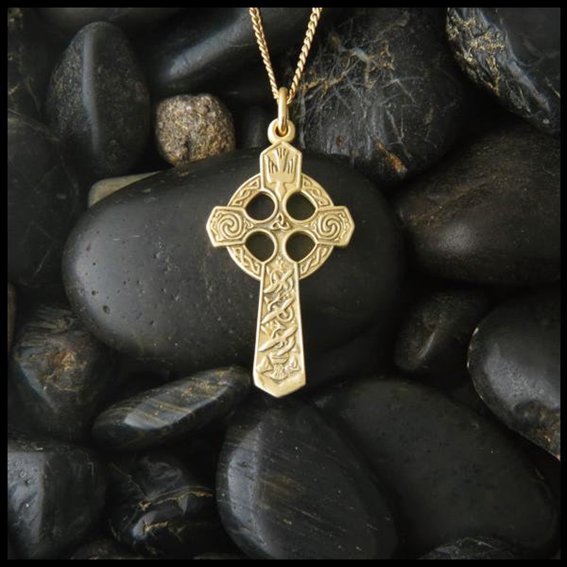 Celtic Trinity Cross in 14K Gold | Etsy
