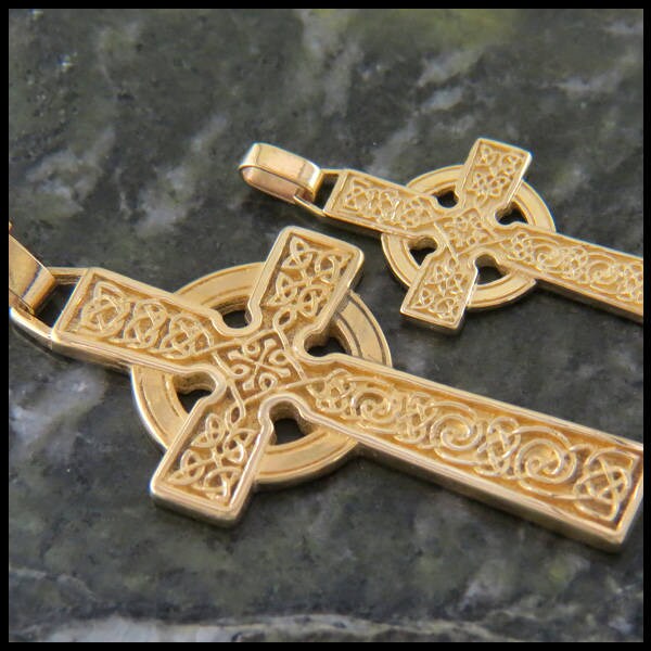 Celtic Adomnan Cross Pendant in 14K Yellow Rose or White - Etsy
