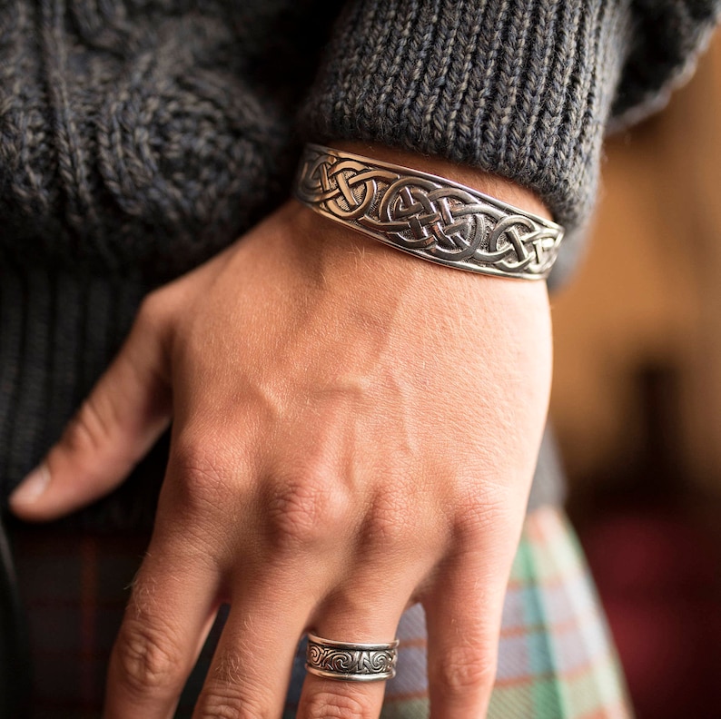 Celtic Kintail Cuff Bracelet in Sterling Silver | Etsy