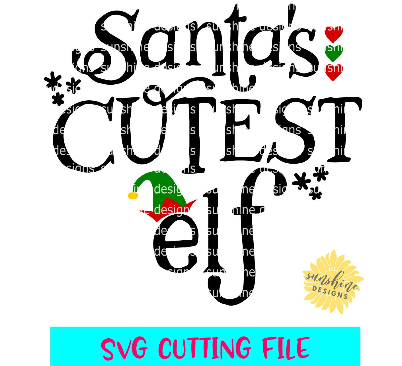Santa's Cutest Elf Svg Christmas Svg Santa Svg Funny | Etsy