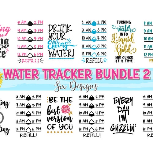 Water Bottle Tracker SVG Water Tracker SVG Drink Your - Etsy