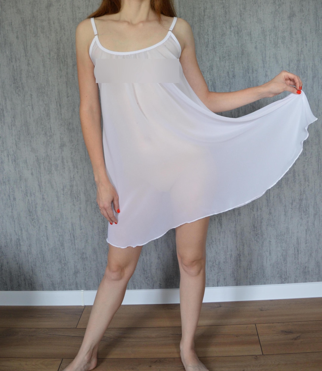 Sheer Chiffon Nightgown, See Through Night Dress, See Through Nightie, Sheer Babydoll Dress ...