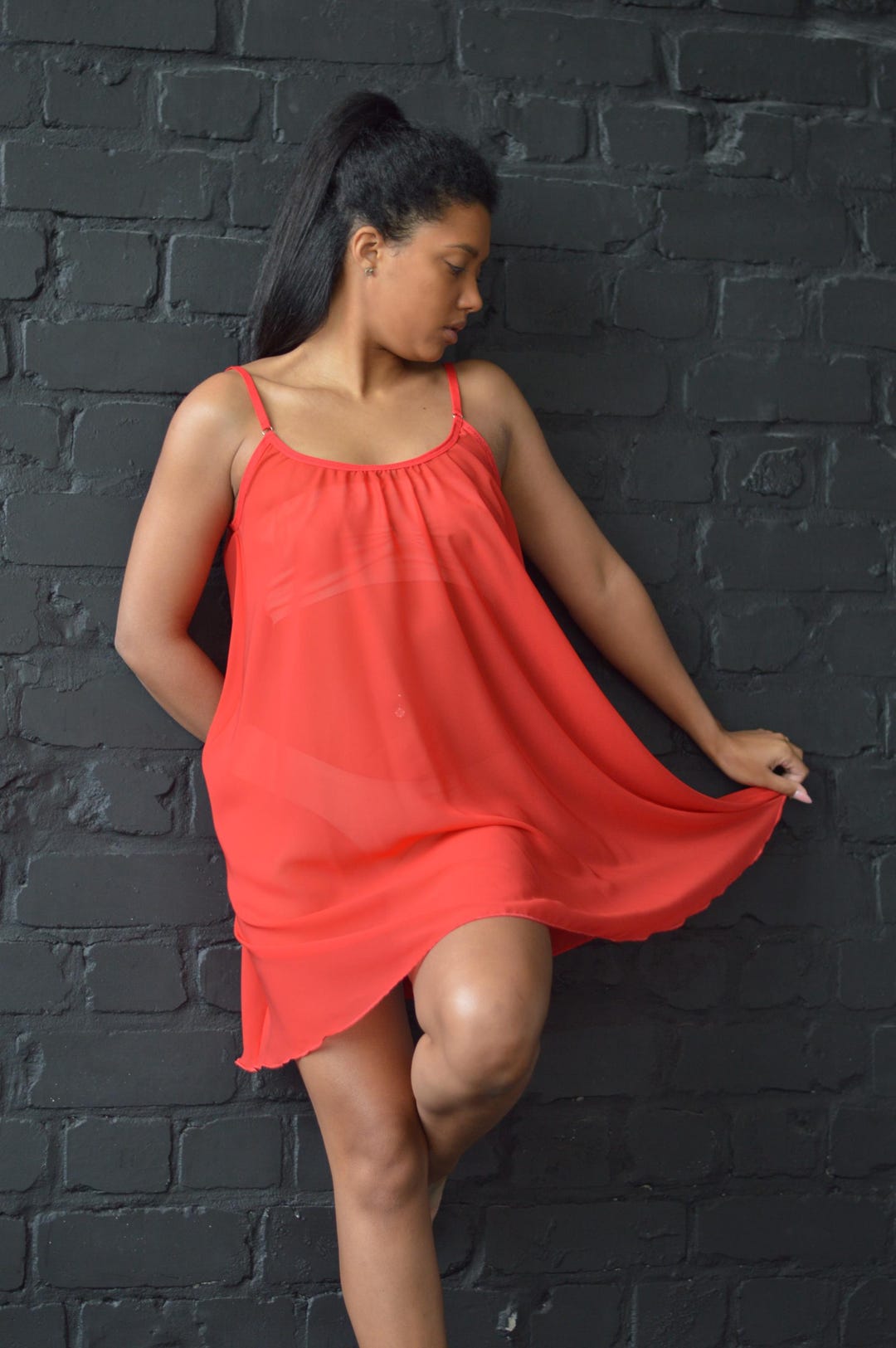 Sheer Chiffon Babydoll Dress: Romantic Negligee Nightgown - Etsy