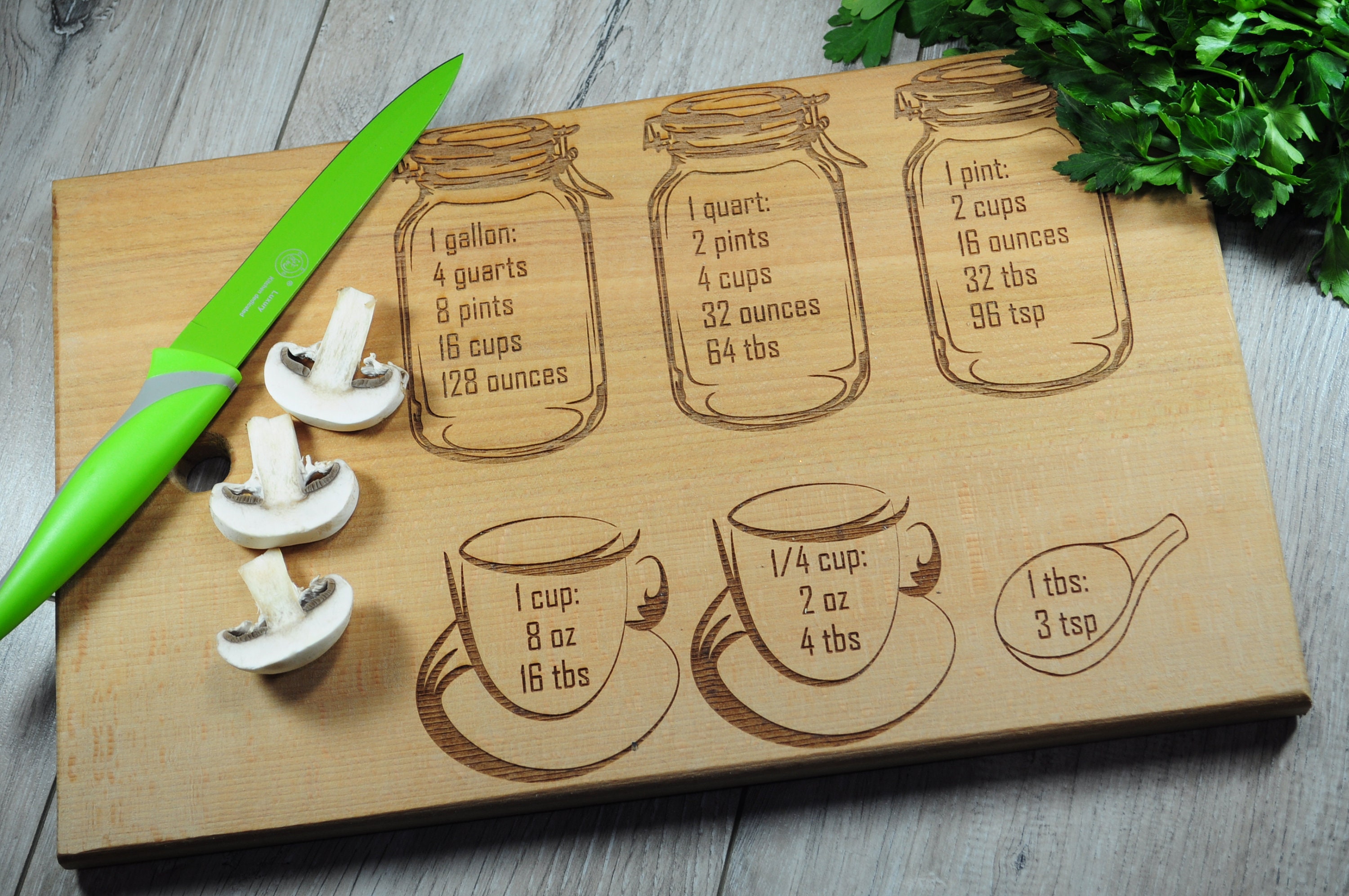 Conversion chart kitchen measurements decor equivalents | Etsy