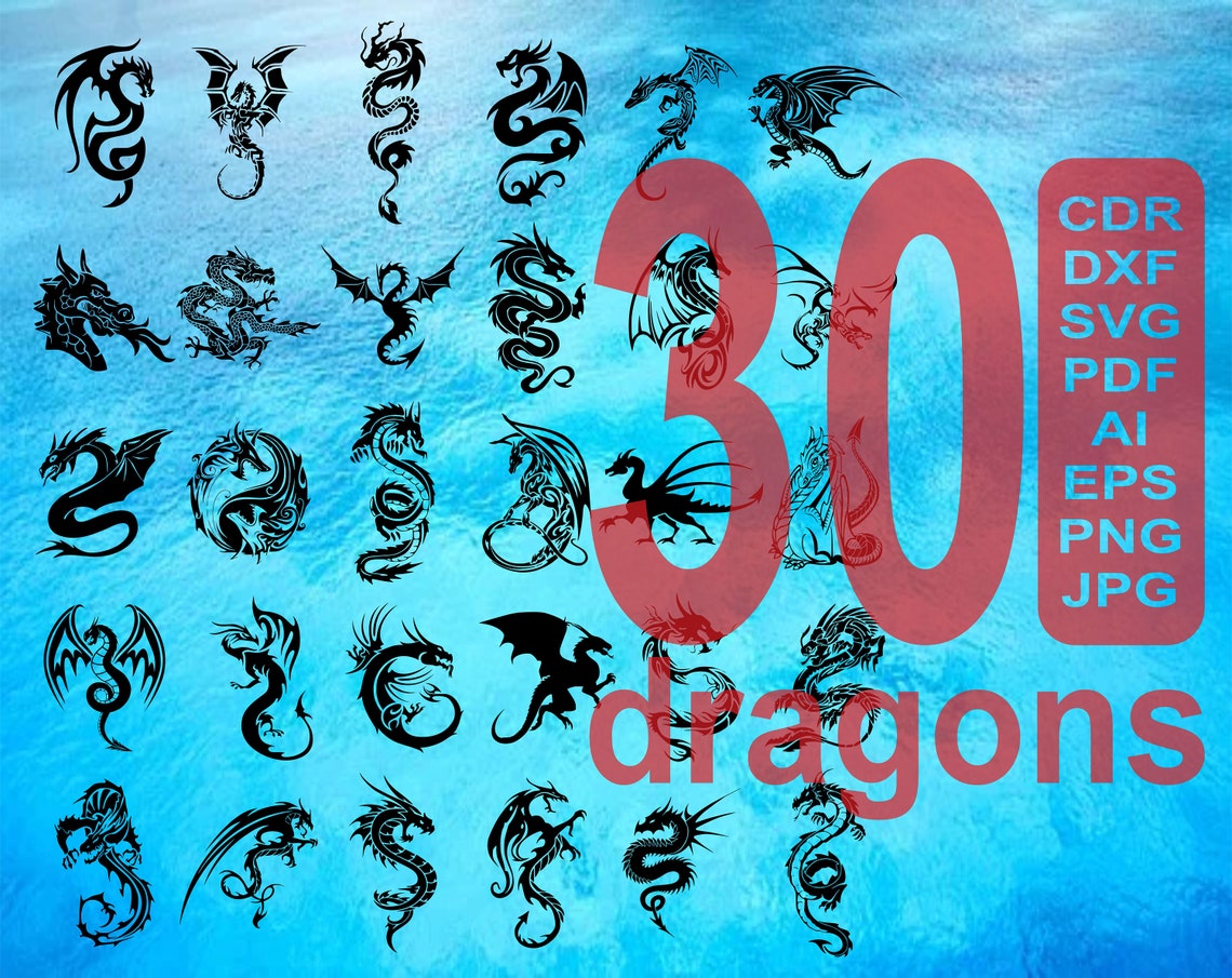 Dragons Svg Dragon Clipart Dragon Svg Cut Files Svg Files for - Etsy