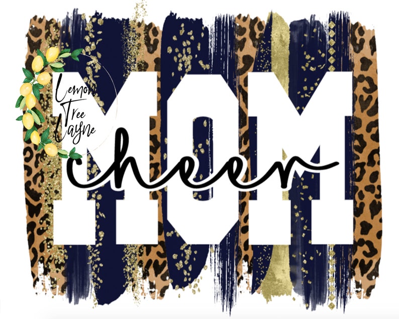 Cheer Mom PNG Navy and Gold Cheer Mom PNG Sublimation Design - Etsy