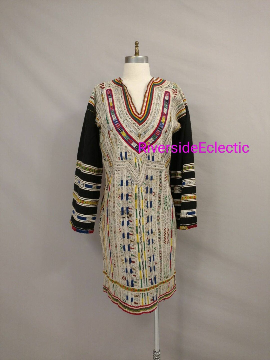 Yemeni Vintage Dress Authentic Ethnic Handmade Unique Gorgeous Sm Med ...