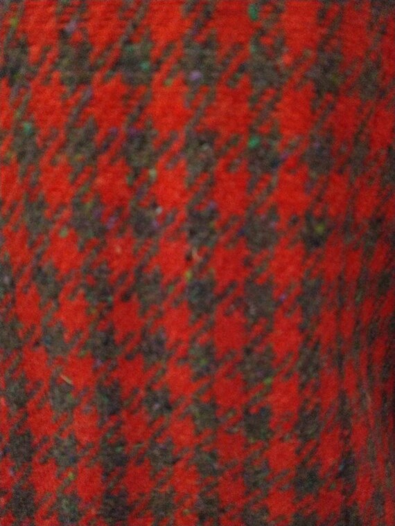 Red &Gray 60's Herringbone Tweed Wool Woman's Classic… - Gem
