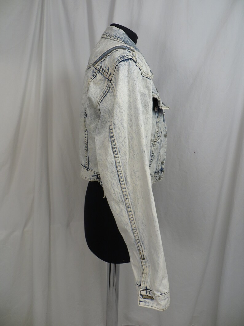 Rare 80's Crop Denim Vintage 1980's by IOU Jacket Gorgeous Acid Washed ...