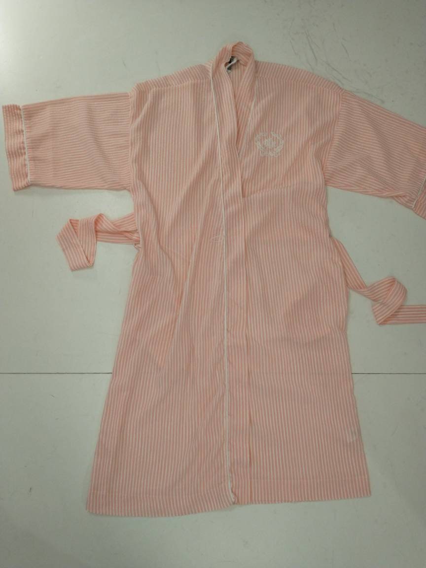 Pink Stripe Christian Dior Vintage Robe Mid Length Traditional - Etsy