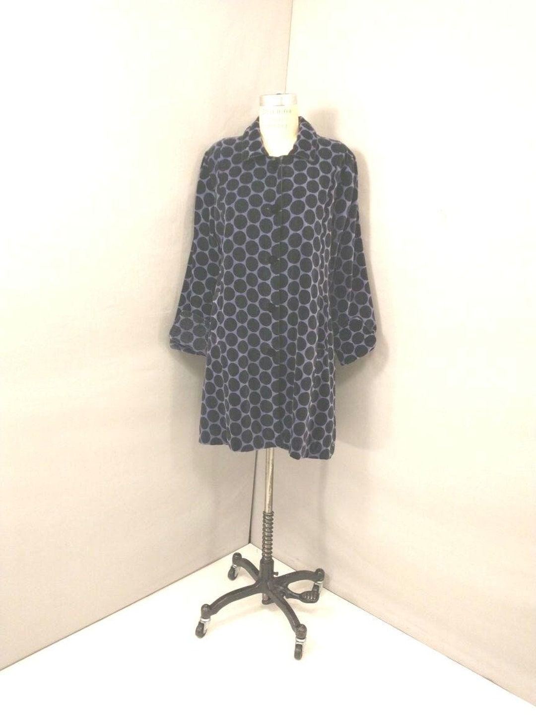 Purple Polka Dot Velvet Coat Vintage 90's by Janet Egan Design Woman's ...