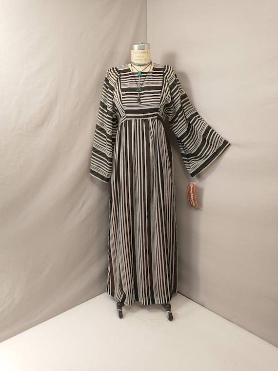 Vintage Feminine Mod Maxi Dress Young by Edwardian1970's | Etsy