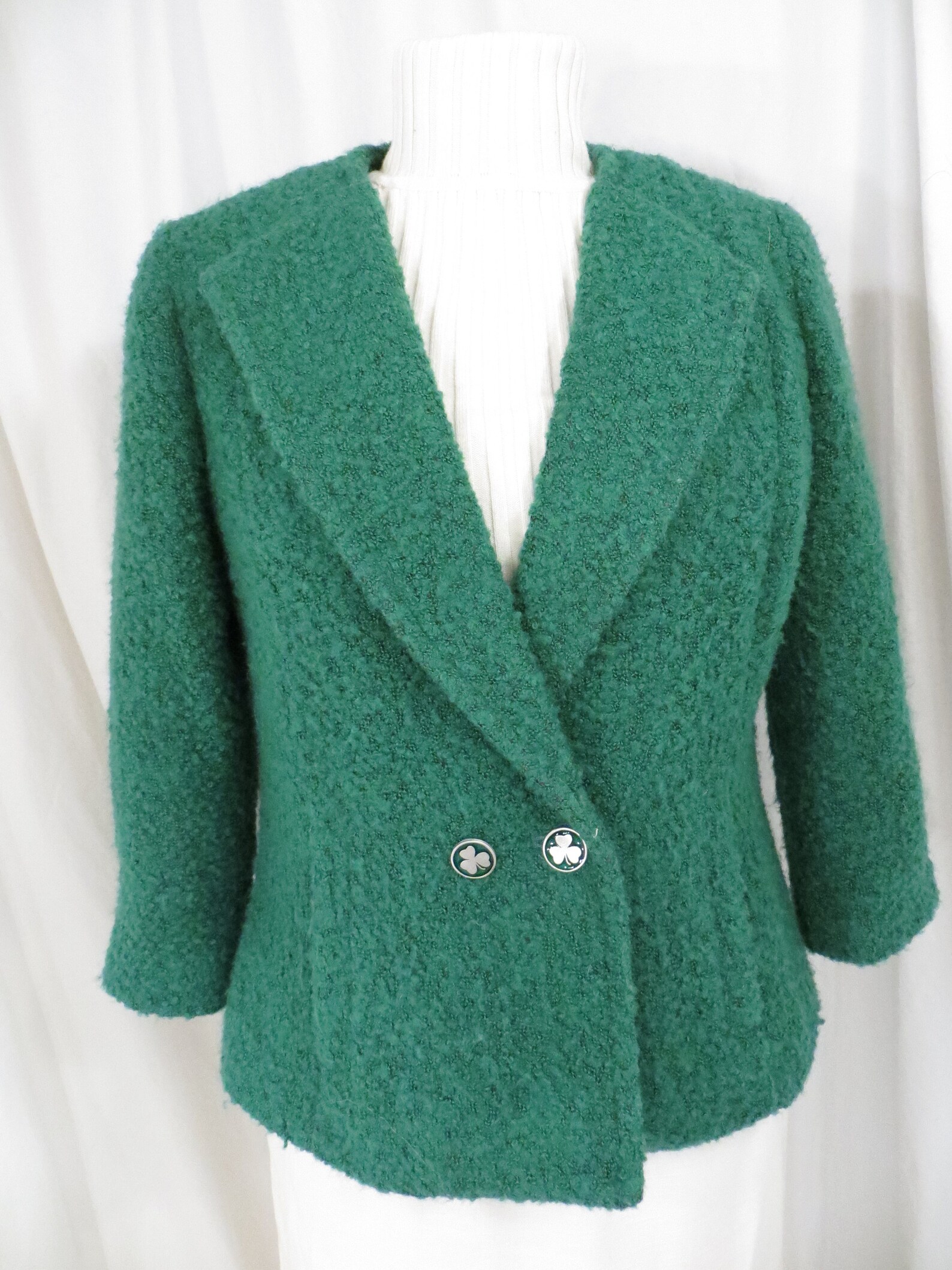 Irish Green Short Jacket Shamrock Buttons Casual Vintage Lined - Etsy