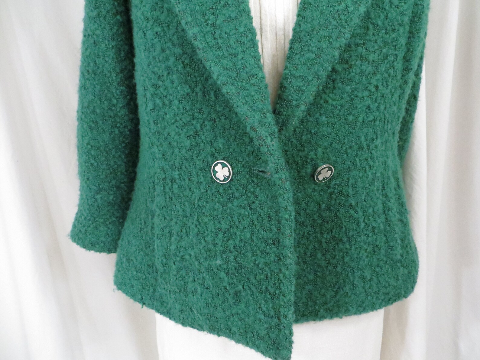 Irish Green Short Jacket Shamrock Buttons Casual Vintage Lined - Etsy